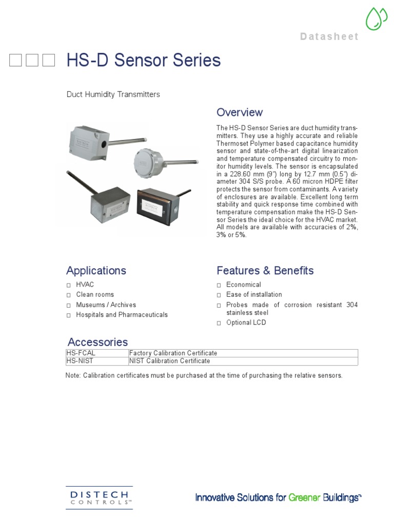 HS-D Sensor Series - DS | PDF | Sensor | Electrical Engineering