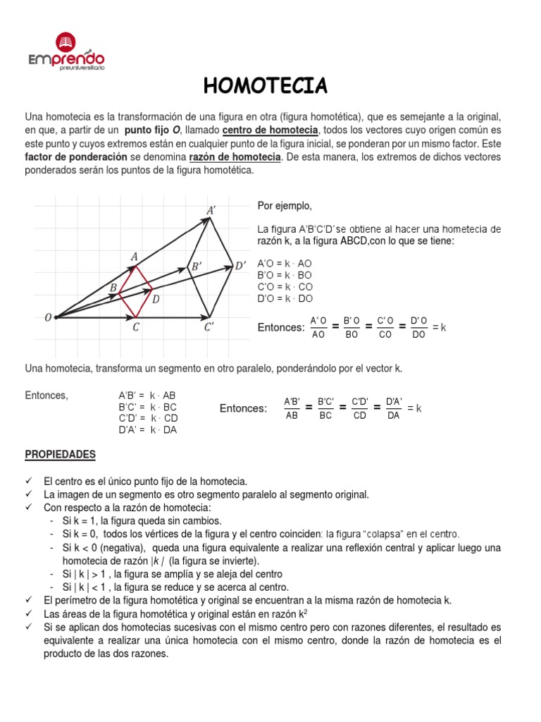 Homotecia | PDF | Matemática Elemental | Álgebra lineal