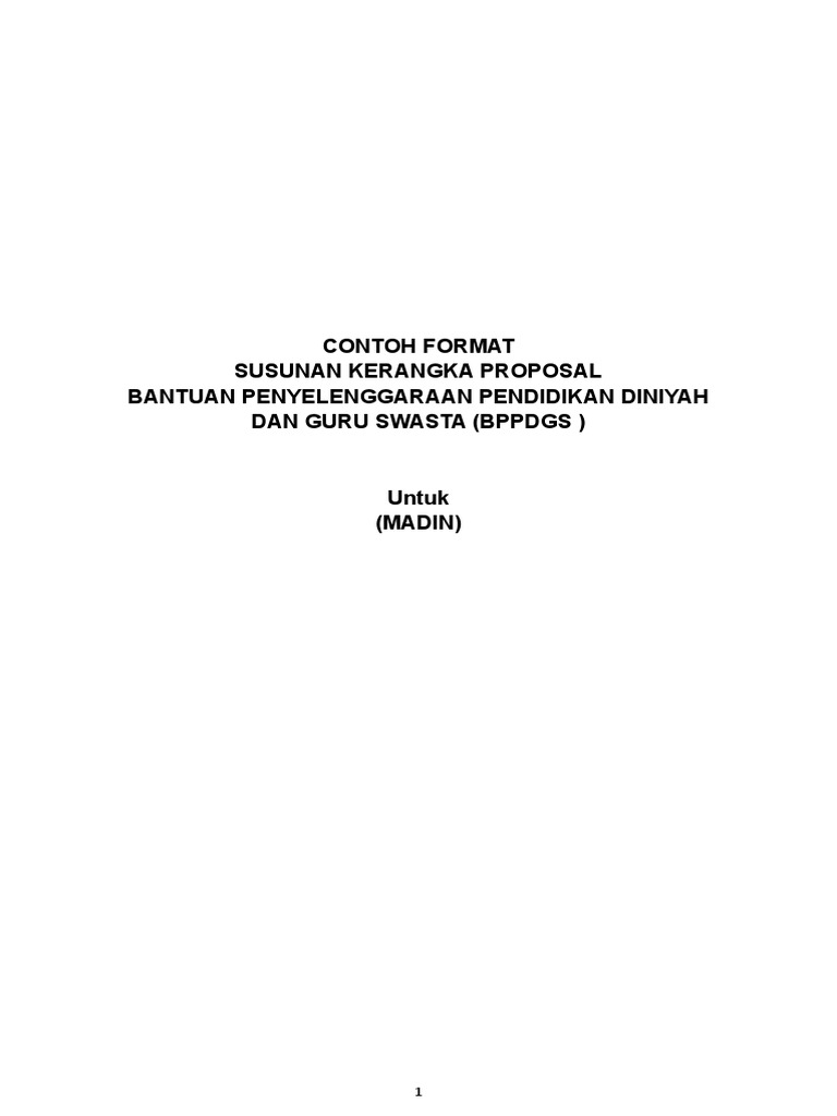 1-Format Contoh Proposal Madin | PDF