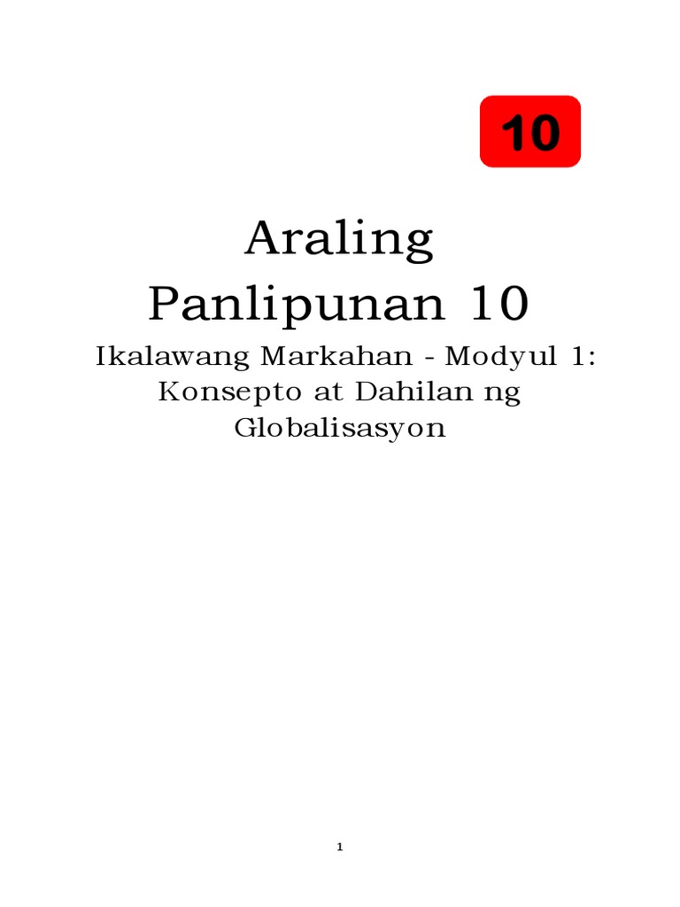 Modyul 1 - AP 10 Ikalawang Markahan | PDF