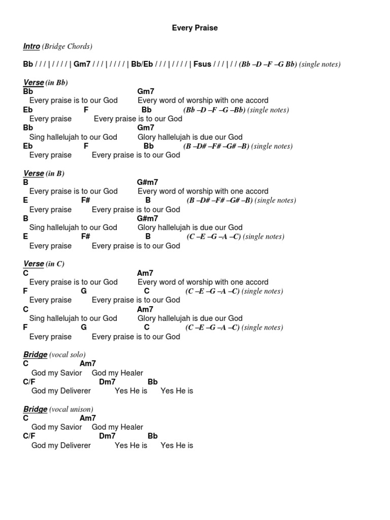 Every Praise | PDF | Song Structure | Worship