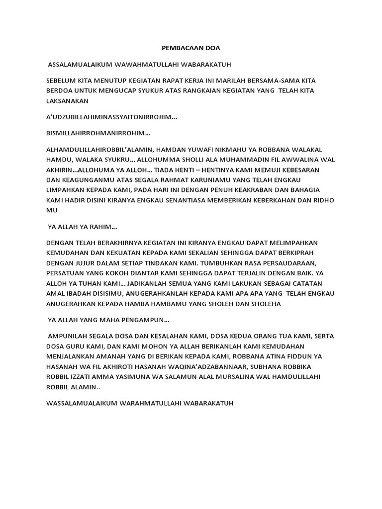 Pembacaan Doa Dan MC | PDF