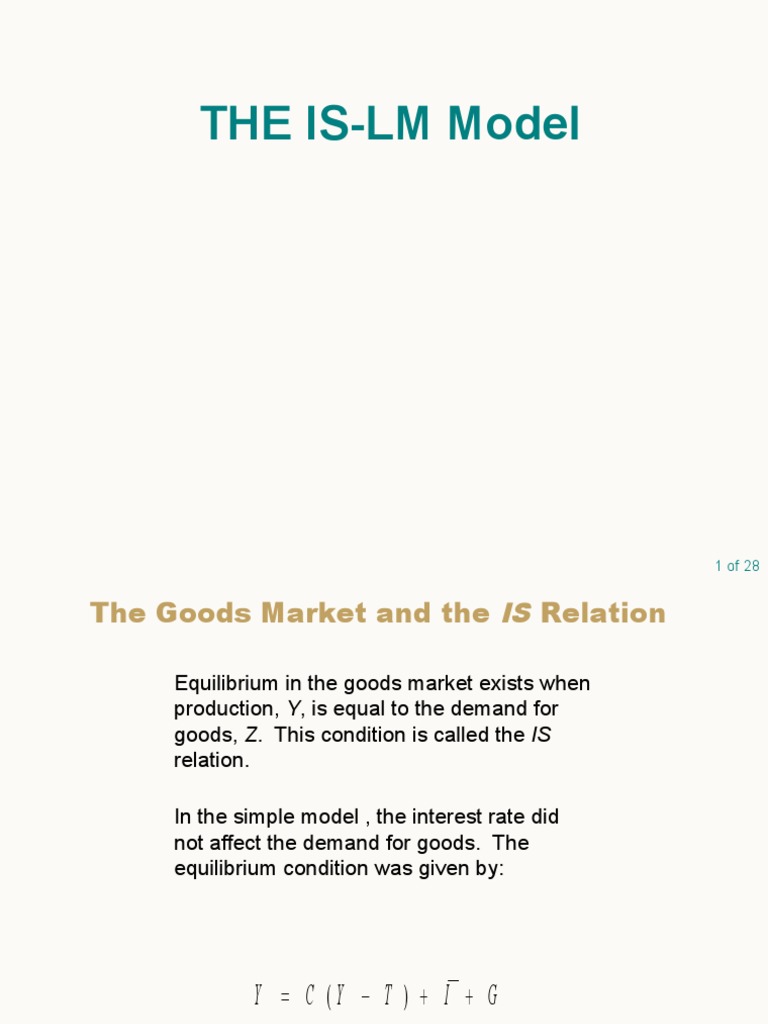 ISLM Model | PDF | Fiscal Policy | Economic Equilibrium