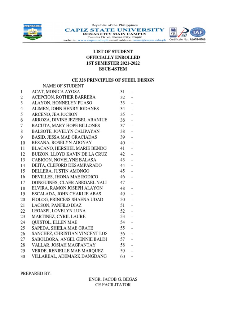 Bsce-4a (Stem) (Ce 326 Principles of Steel Design) | PDF