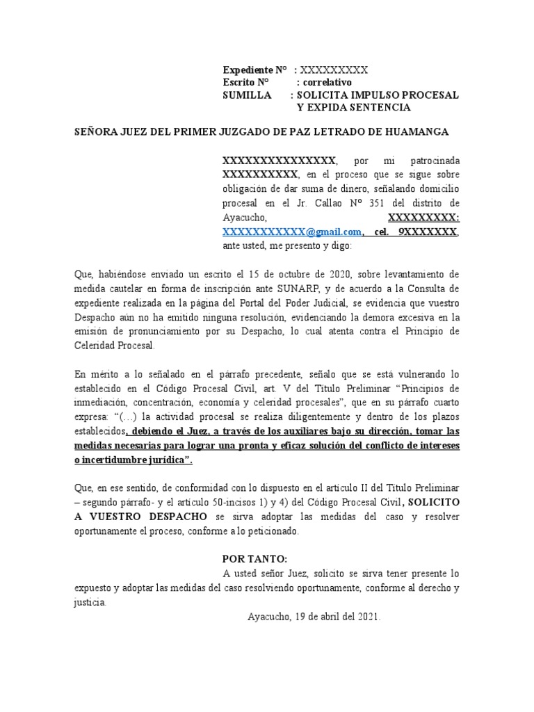 Impulso Procesal | PDF | Ley procesal | Mandato