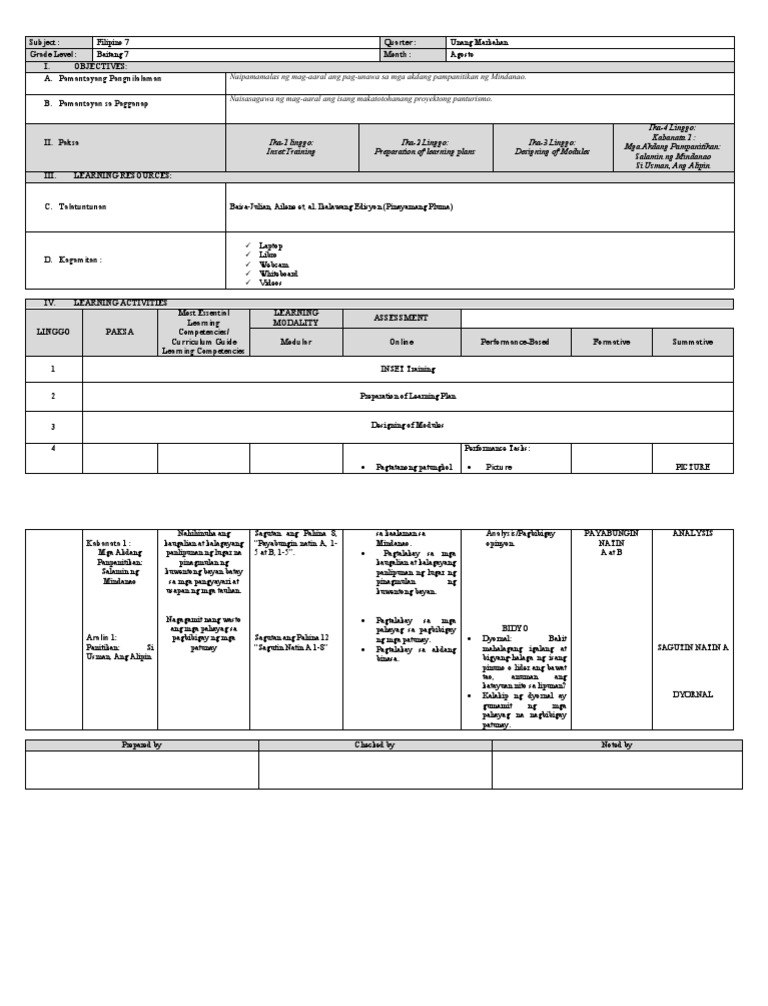 Filipino G7 - LP 1 | PDF