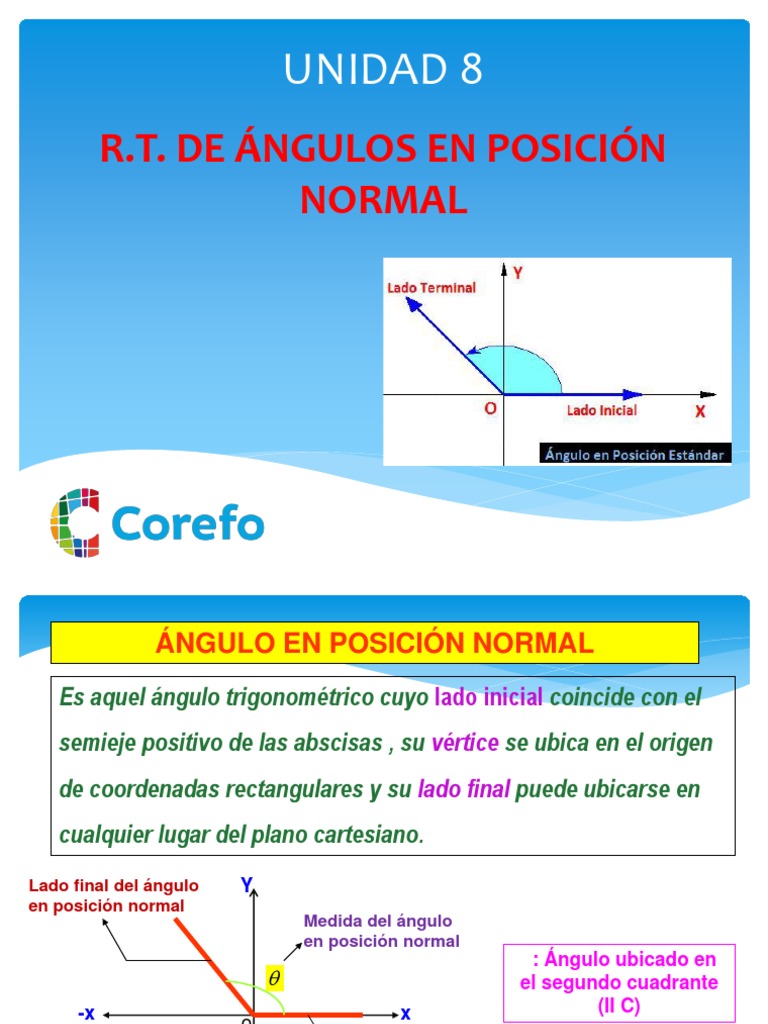 Angulos en Posición Normal | PDF | Sistema de coordenadas Cartesianas ...