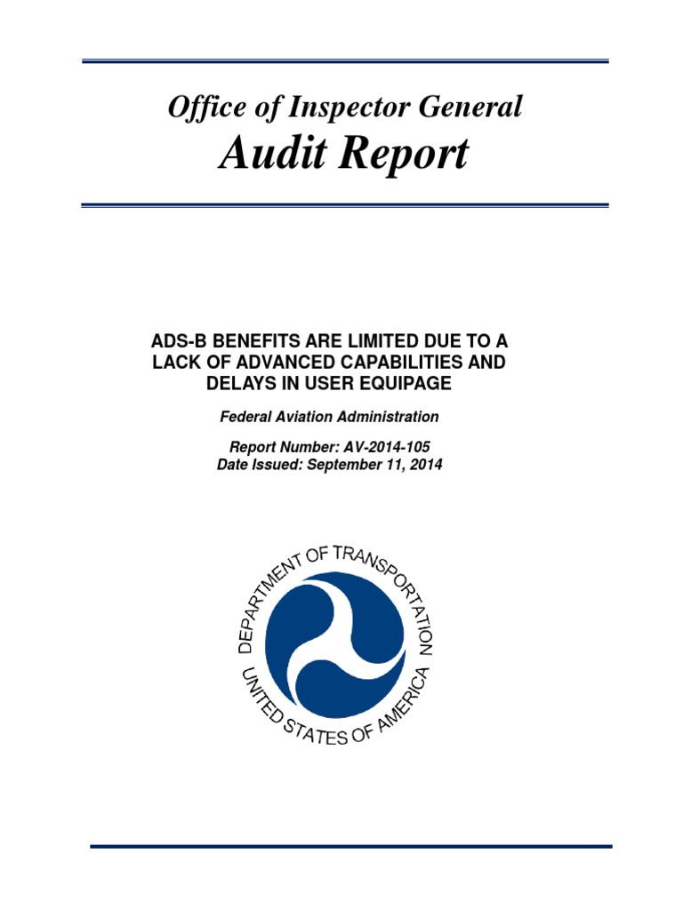 FAA ADS-B Program Audit Report 9!11!14 | PDF | Air Traffic Control ...