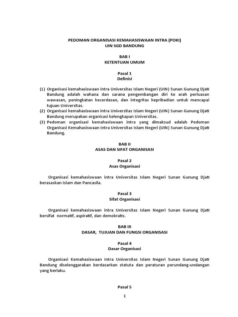 Poki Uin SGD BDG Hasil Tim Amandemen | PDF