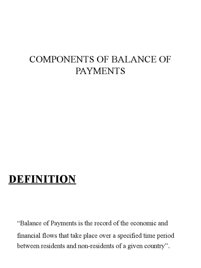 Components of Balance of Payments | PDF