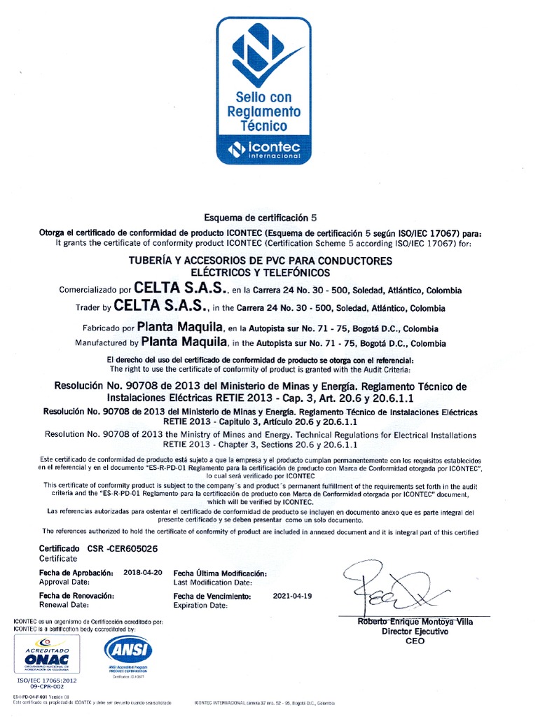 Tuberia y Accesorios Celta | PDF