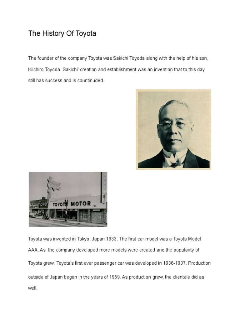History of Toyota: Key Milestones | PDF | Business | Travel
