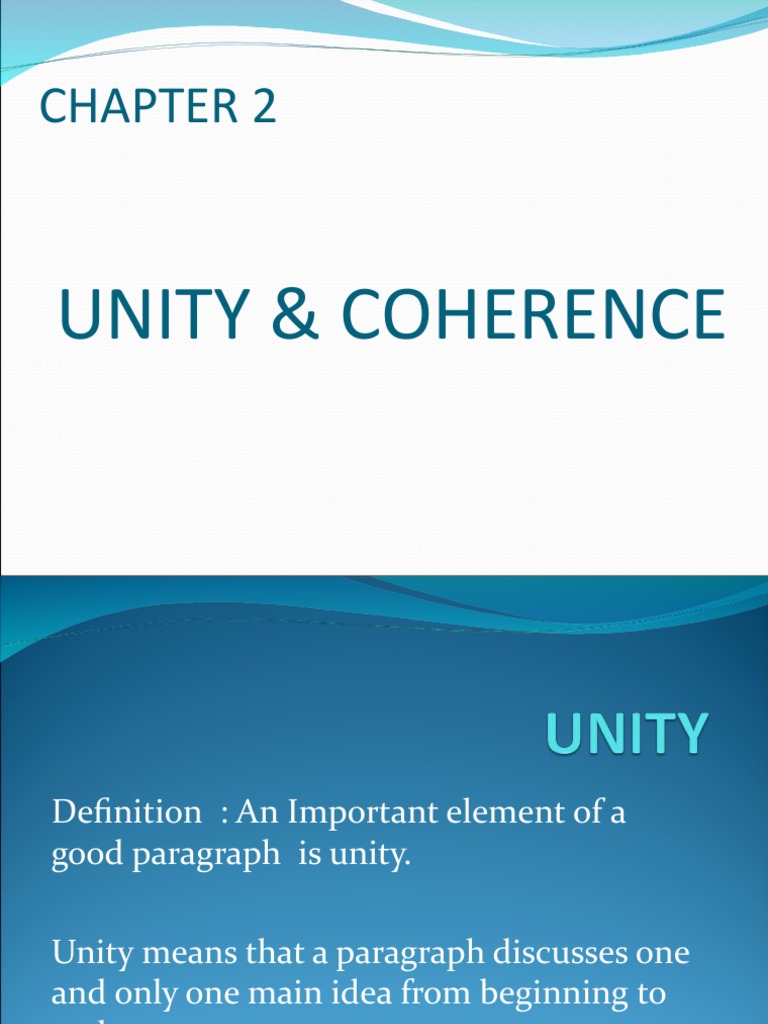 Chapter 2 Unity & Coherence | PDF