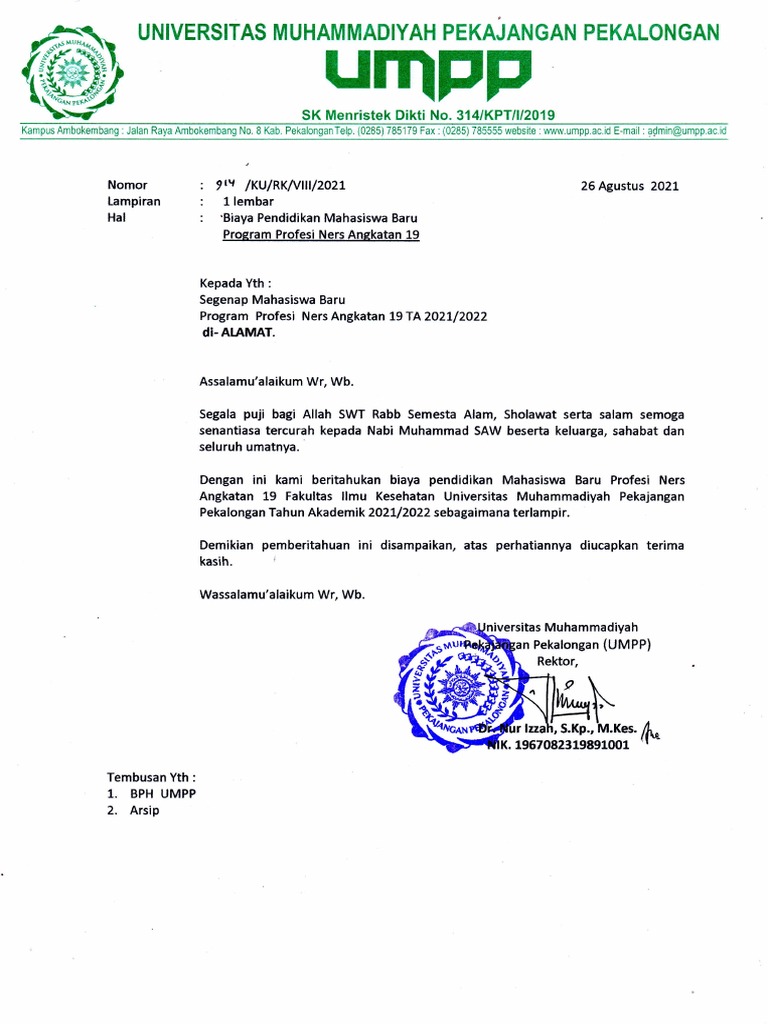 Biaya Maba Ners A19 | PDF