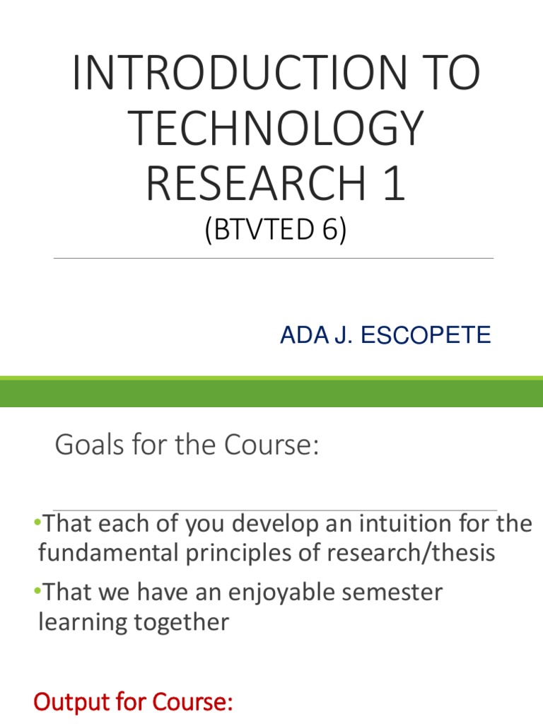Introduction to Educational Technology Research: Laying the Foundation ...