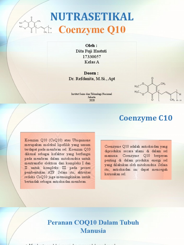 Nutrasetikal (A) - PPT COQ10 | PDF