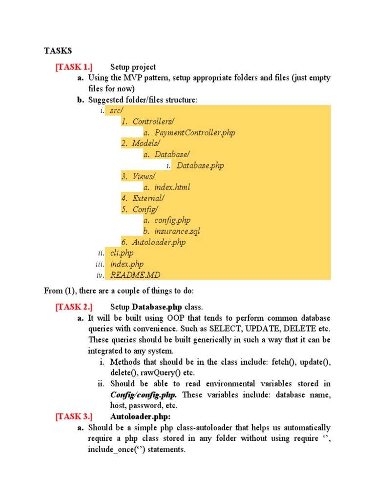 (TASK 1.) : Config/config - Php. These Variables Include: Database Name ...