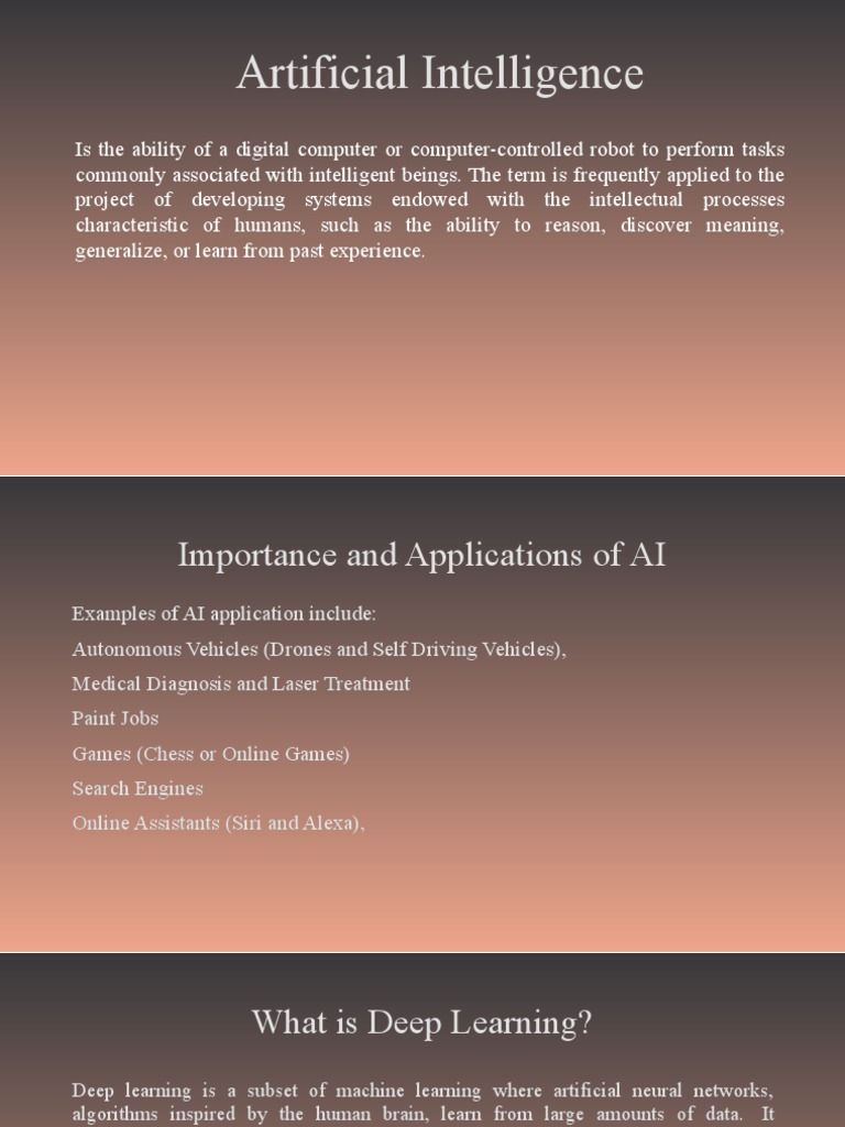 Artificial Intelligence and Deep Learning | PDF | Deep Learning ...