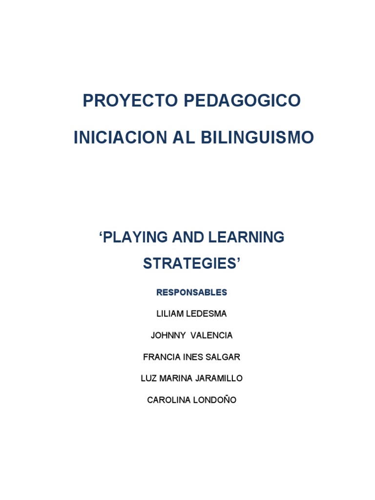 Proyecto Bilinguismo 2021 | PDF | Multilingüismo | Aprendizaje