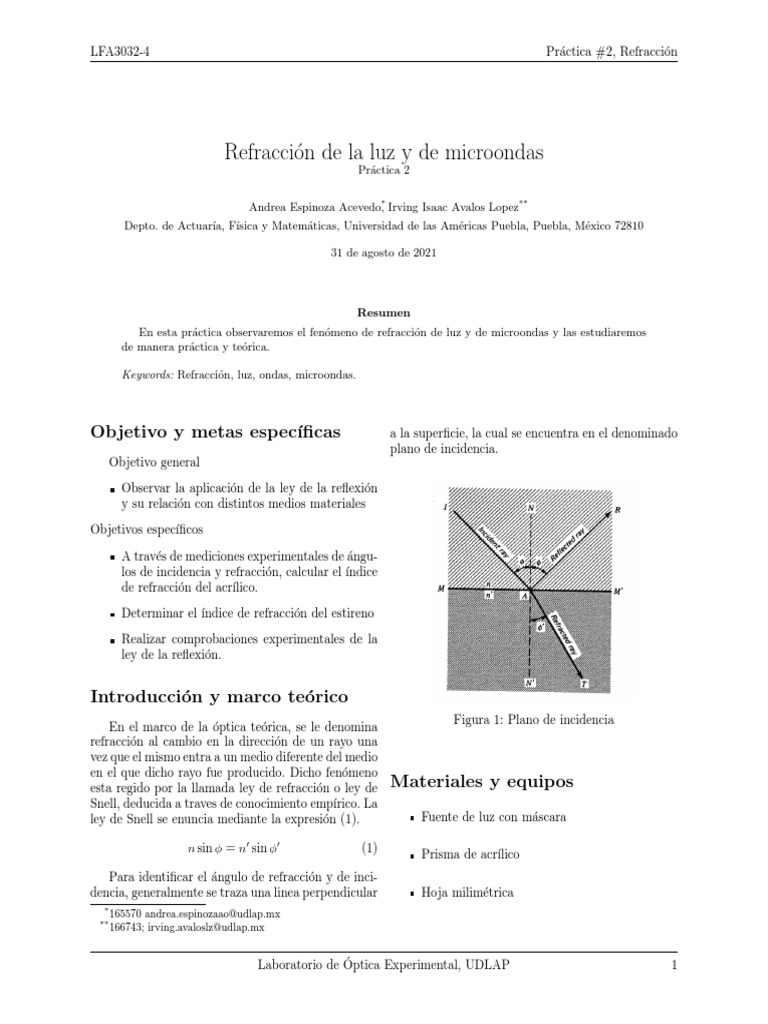 Refracci N | PDF | Refracción | Ligero