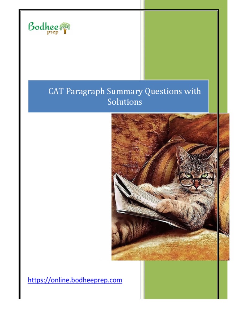 CAT Paragraph Summary Questions Solutions Bodheeprep | PDF | Evolution ...