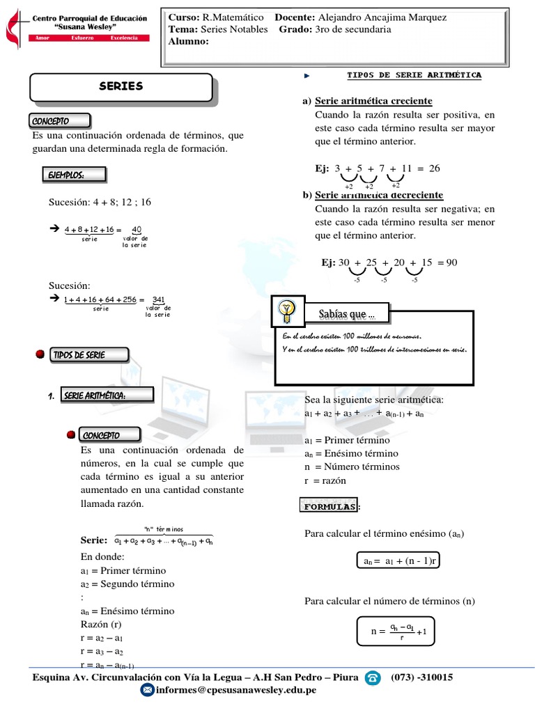 Ejercicios de Series Notables | PDF | Aritmética | Estructuras matemáticas