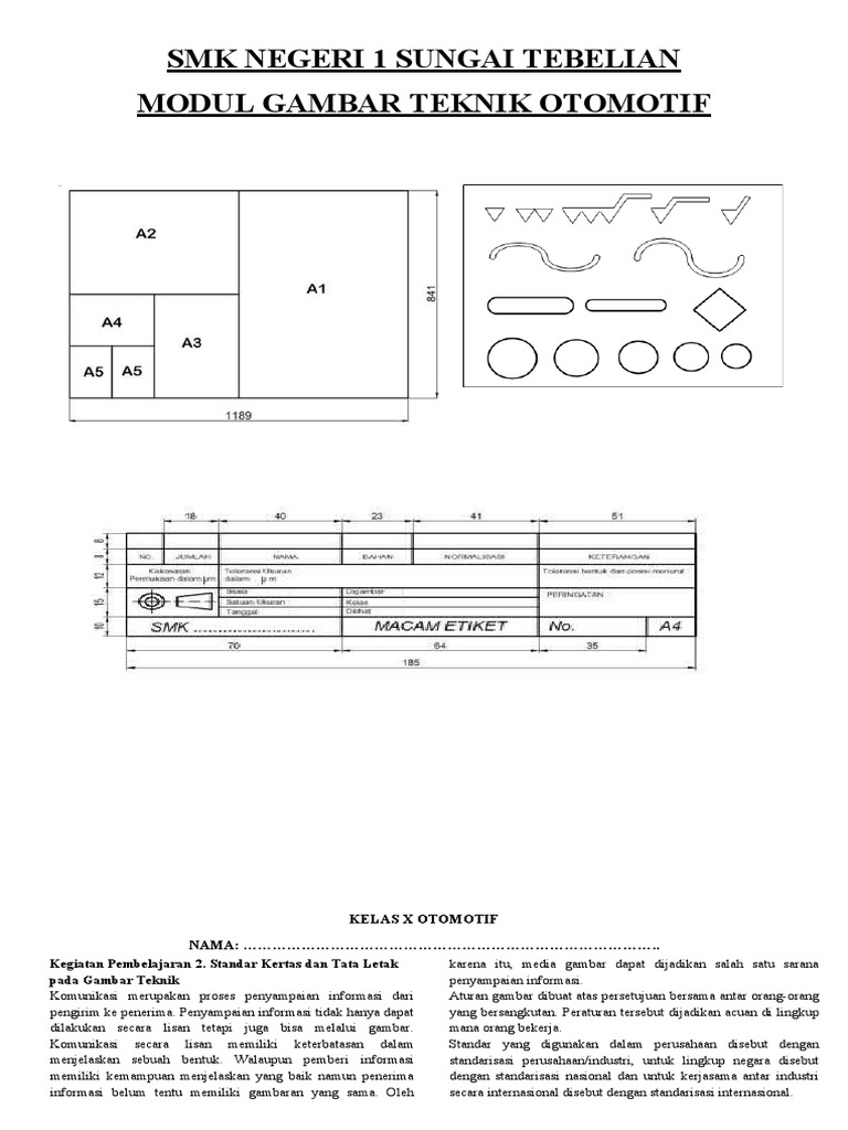 Modul Gambar Teknik 2021 | PDF