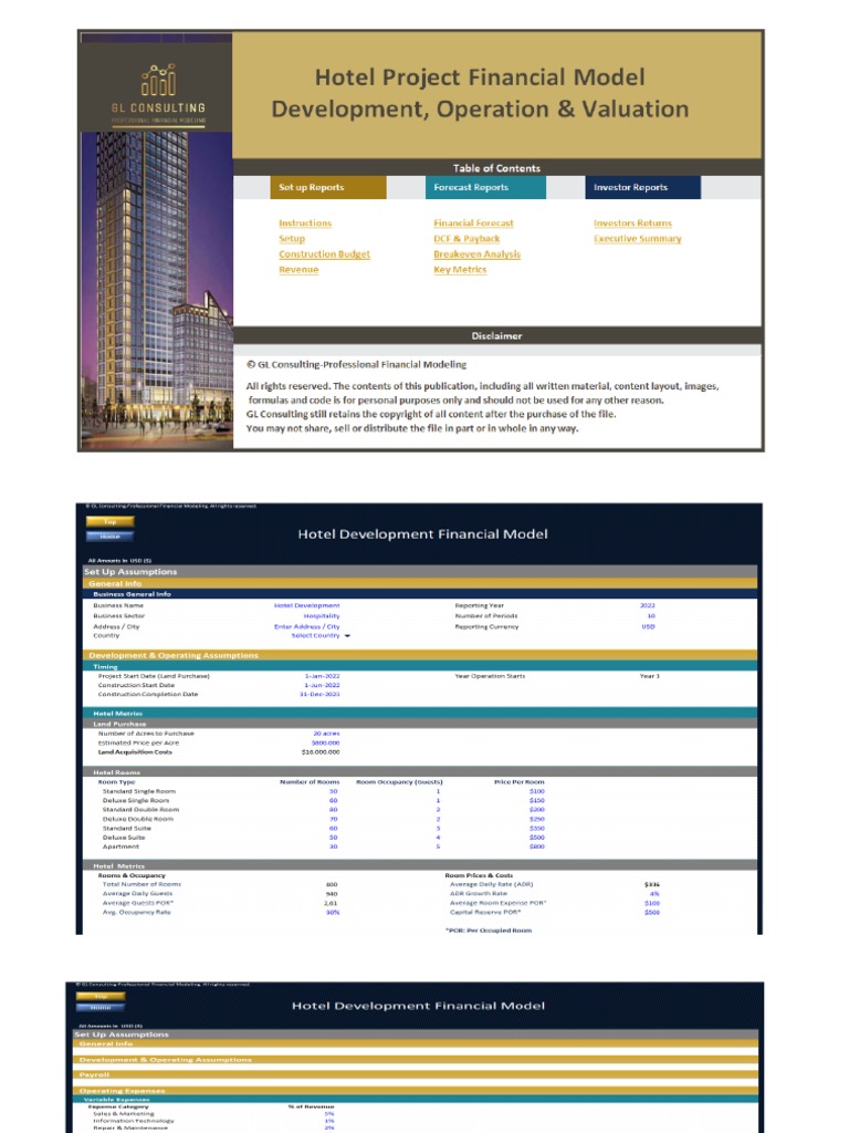 Hotel Development Financial Model | PDF