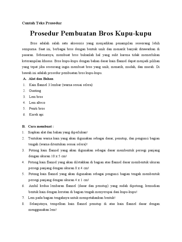 Contoh Teks Prosedur | PDF