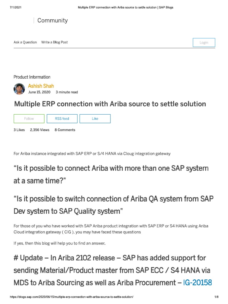 Ariba Connection Blog | PDF