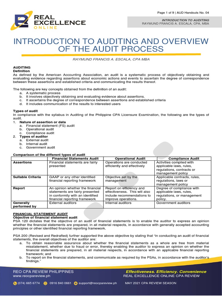 04 Introduction To Auditing | PDF | Financial Audit | Audit