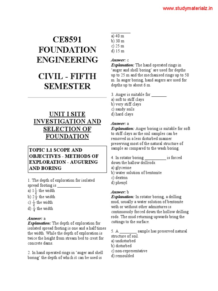 Ce Foundation Engineering | Download Free PDF | Foundation (Engineering ...