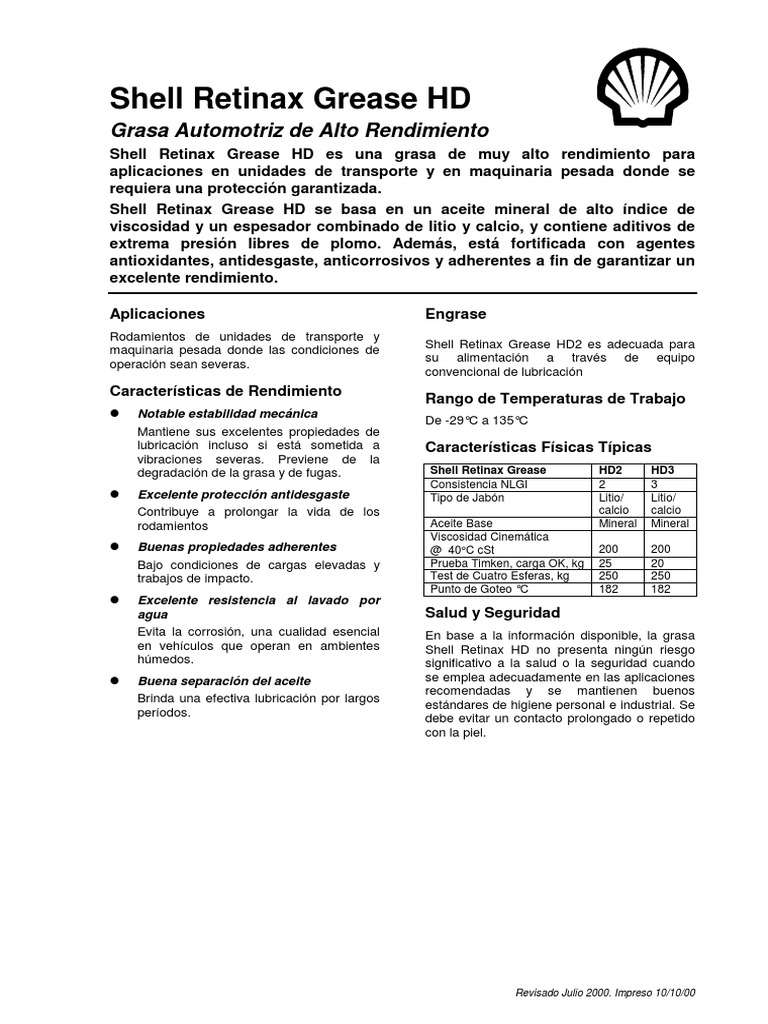 Retinax HD | PDF | Lubricante | Petróleo