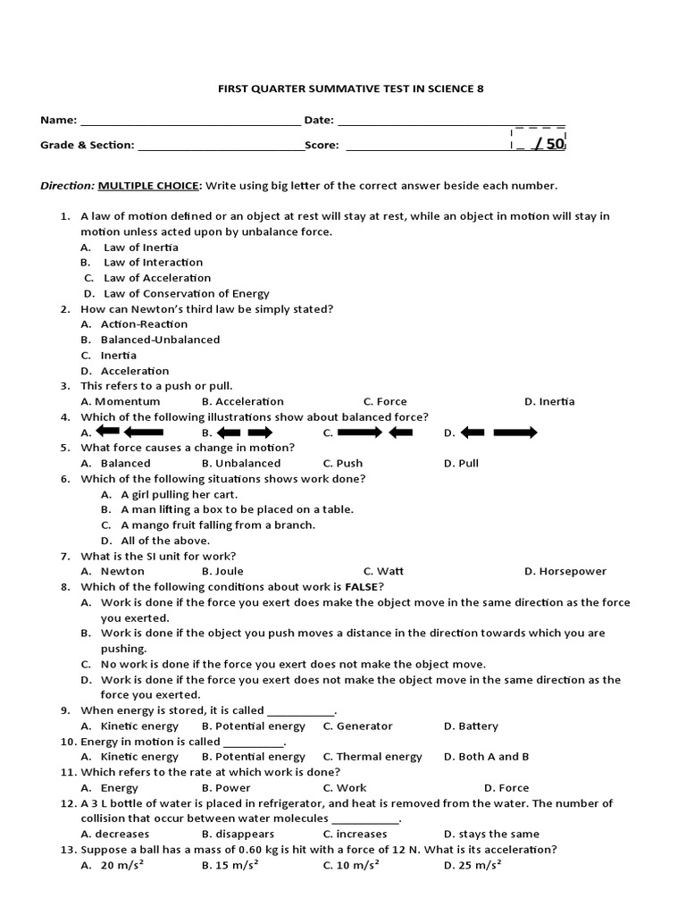 Direction: MULTIPLE CHOICE: Write Using Big Letter of The Correct ...