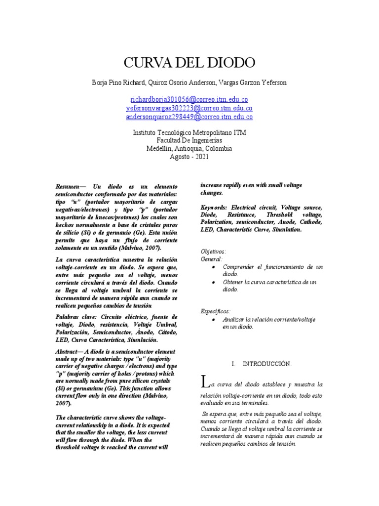 Laboratorio 1 - Informe | PDF | Diodo | Rectificador