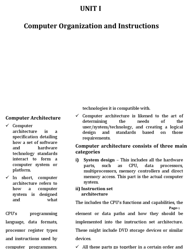 Ec8552 Computer Architecture And Organization Unit 1 Pdf Central Processing Unit
