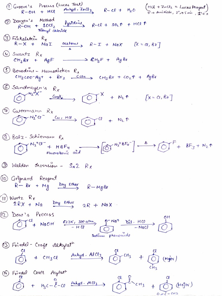 Class 12th All Organic Name Reaction | PDF | Chemical Substances | Sodium