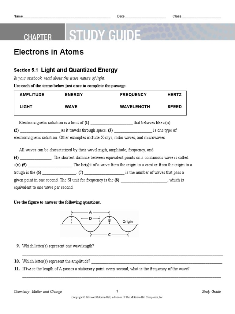 Electrons in Atoms: Light and Quantized Energy | PDF | Emission ...