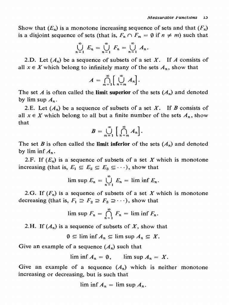 FN Y An-: Lim Sup FN NFN Lim Inf FN | Download Free PDF | Sequence ...