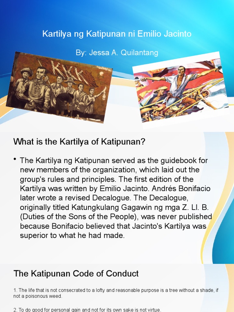 Kartilya NG Katipunan Ni Emilio Jacinto | PDF