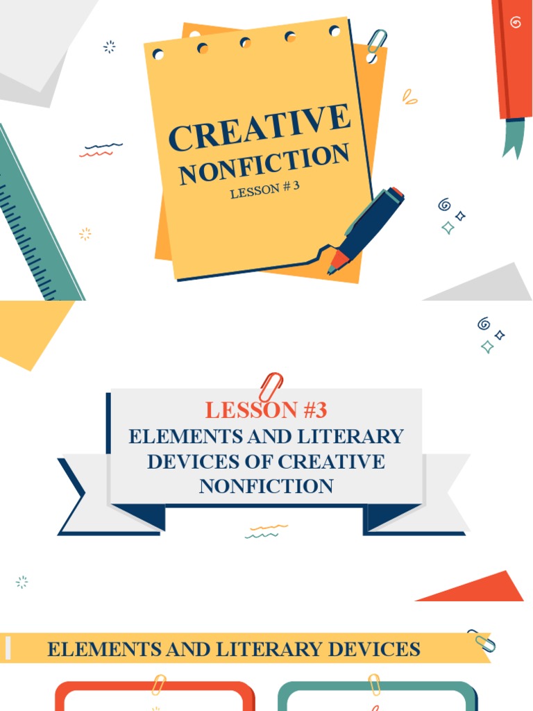Elements and Literary Devices of Creative Nonfiction: Fact-Based ...