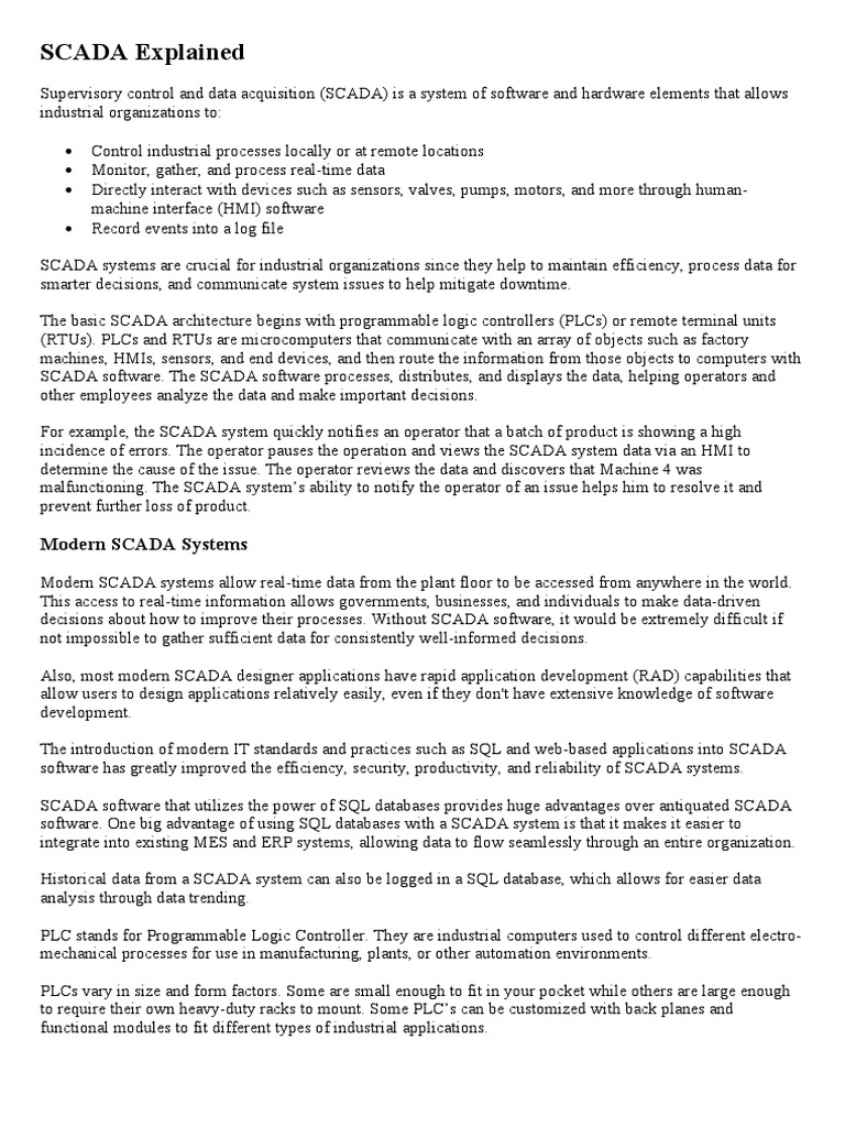 Scada PLC Hmi | Download Free PDF | Programmable Logic Controller | Scada