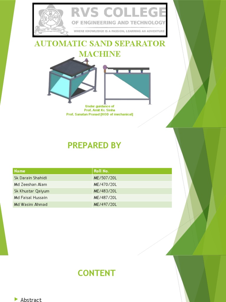 Sand Separator PPT Final | PDF | Machines | Mechanical Engineering
