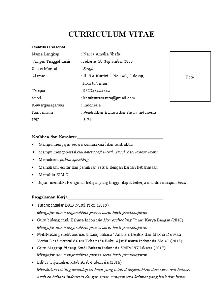 CV Istiqomah Dikonversi | PDF