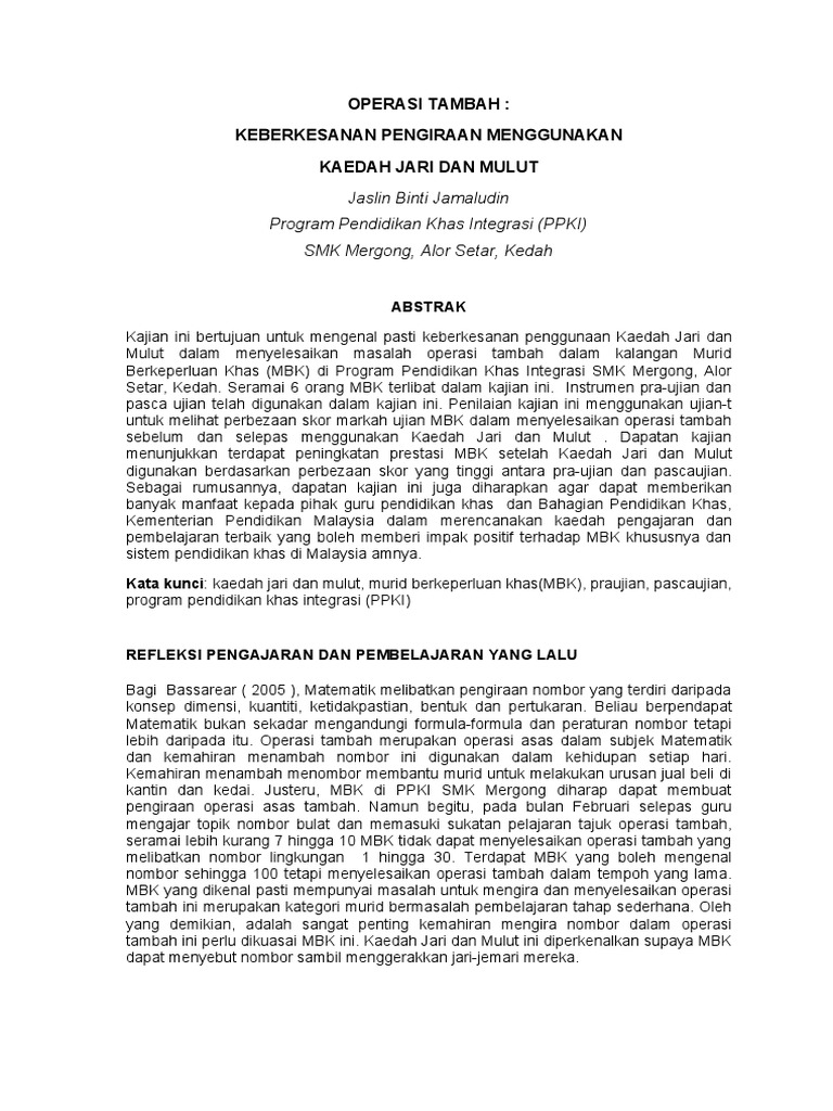 Kajian Tindakan Jass 2016 | PDF