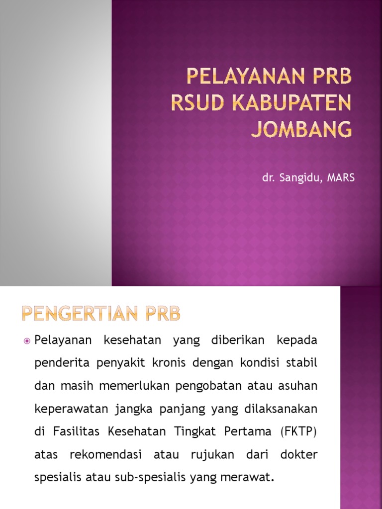 Presentasi Pelayanan PRB, 18 Agustus 21 | PDF