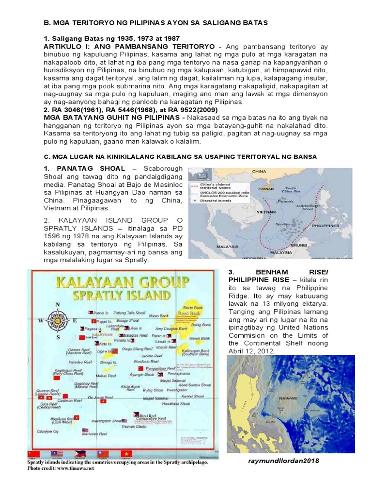 Teritoryo NG Pilipinas Ayon Sa SALIGANG BATAS | PDF
