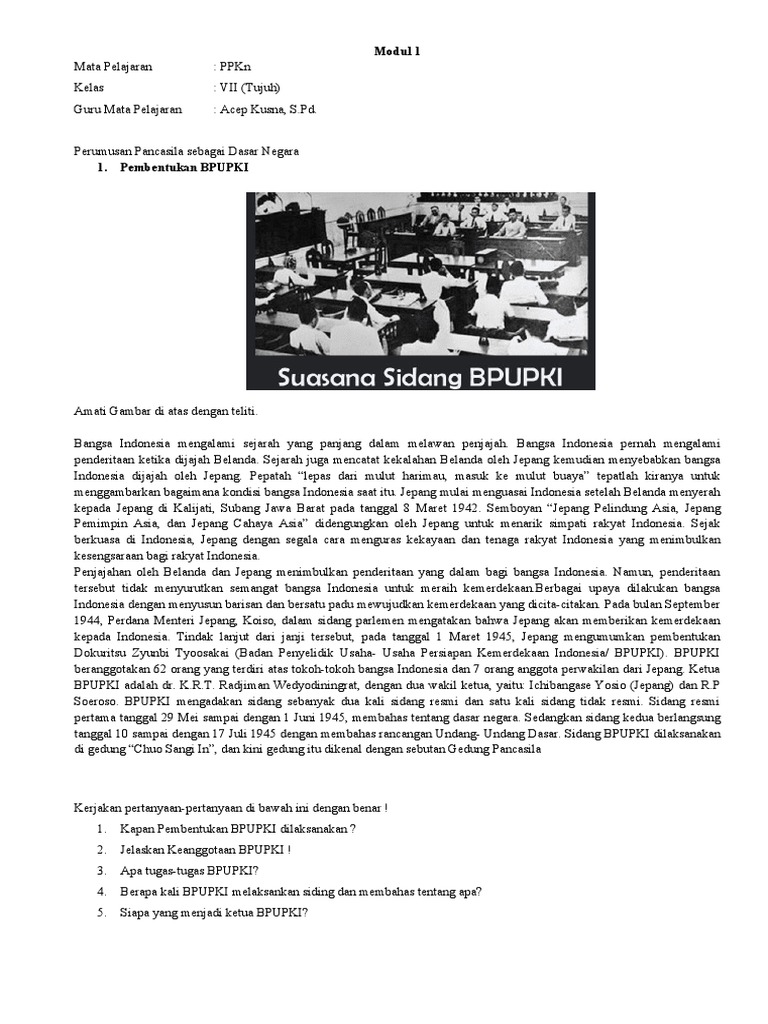 Modul PPKN 1 Kelas 7 | PDF