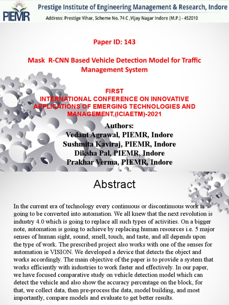 Smart Traffic Management System Using Machine Learning | PDF ...
