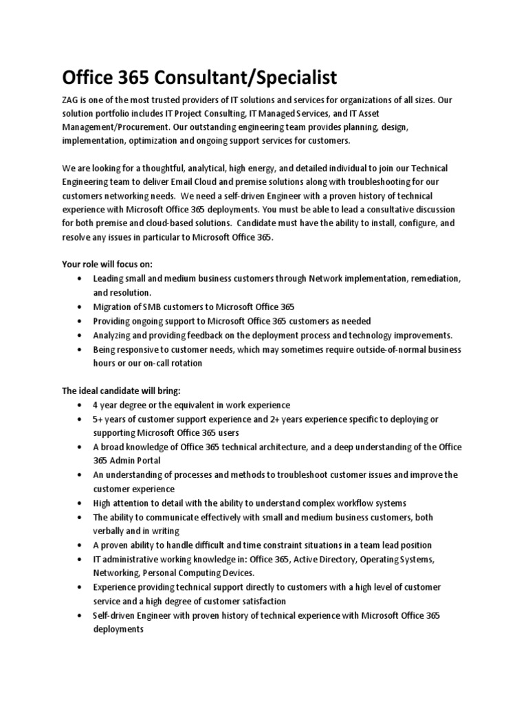 O365 Solutions Specialist | PDF | Office 365 | Active Directory